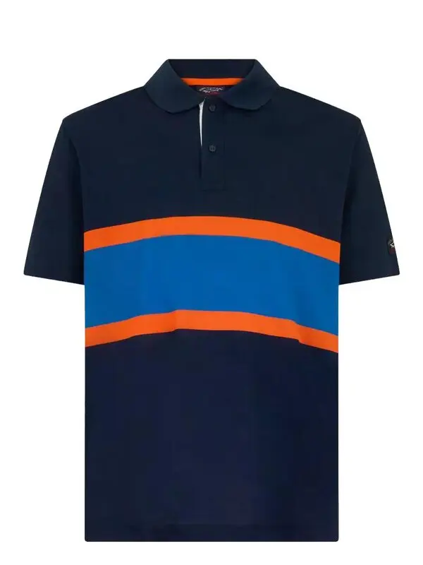 Paul & Shark Colour-block Cotton Polo Shirt - Blue
