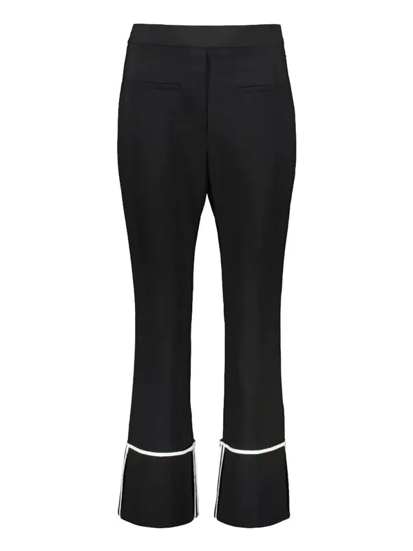ELLERY Jersey Texture Contrast Trim Flared Trousers - Black