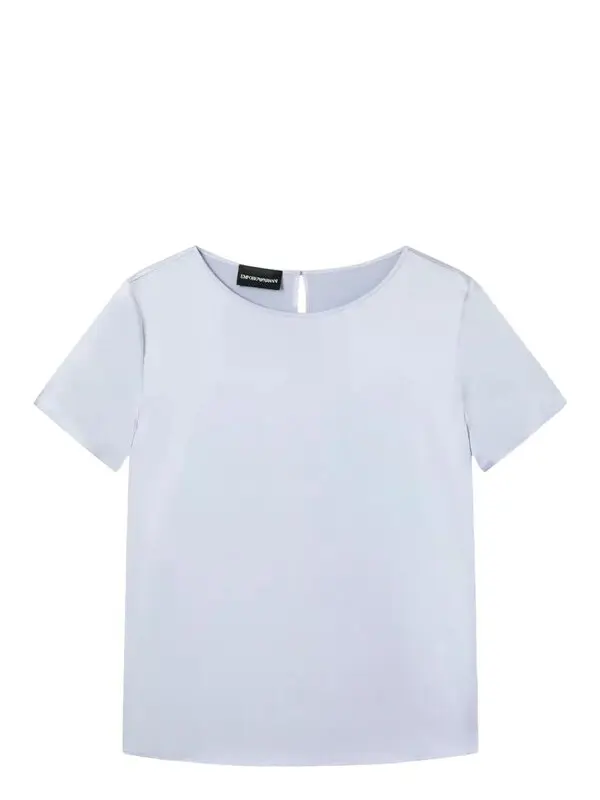Emporio Armani Satin Finish Short Sleeve Top - Purple