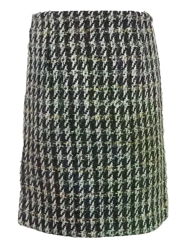 Sandro Tweed Houndstooth Mini Skirt - Blue