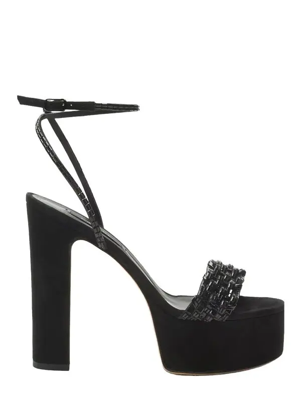 Casadei Godyva Crystal-embellished Sandals - Black