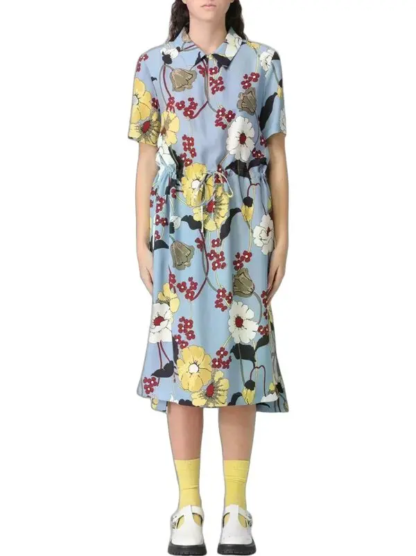 Marni Floral Print Midi Dress - Blue