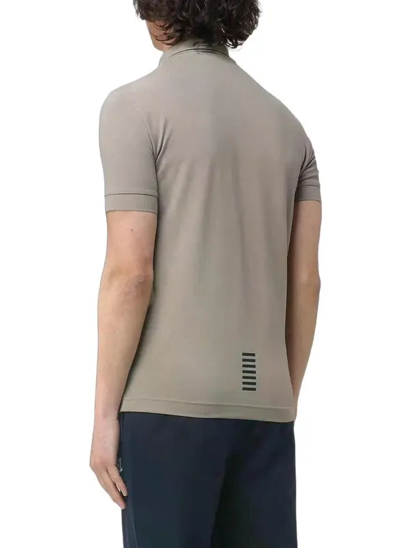 EA7 Logo-print Short-sleeve Polo Shirt - Neutrals
