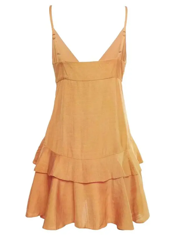 Sandro Gisele Ruffle Mini Dress - Orange