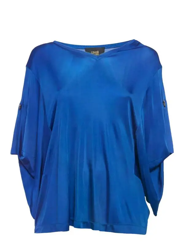 Roberto Cavalli Jersey Dolman Sleeve Blouse - Blue