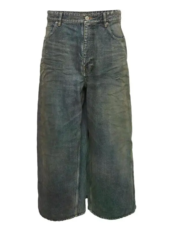 Balenciaga Apron Skirt Docking Denim Jeans - Blue