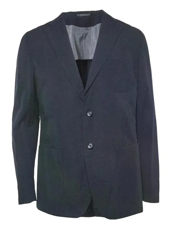 BOSS Check-pattern Blazer - Blue