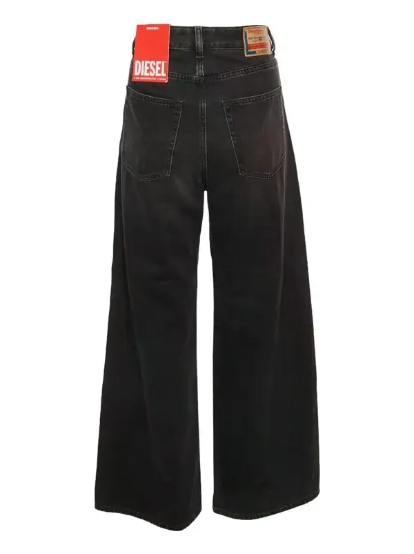 DIESEL® Wide-leg Washed Jeans - Black