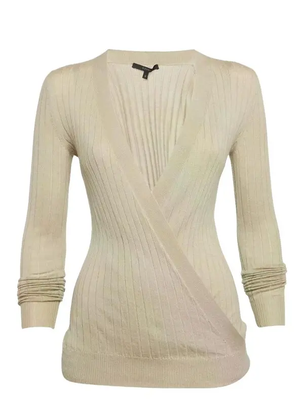 Gucci Ribbed Knit Wrap Sweater - Neutrals