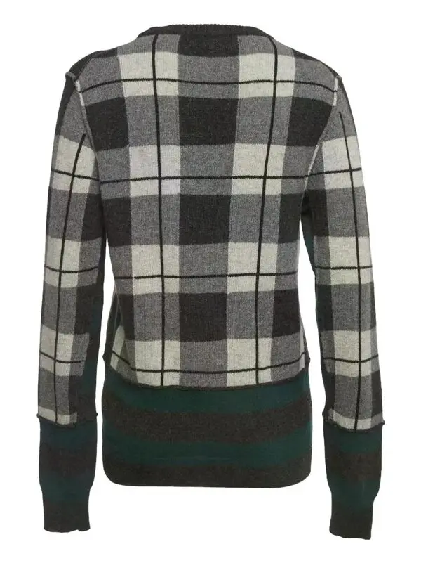 Dolce & Gabbana Plaid Rib-knit Sweater - Grey