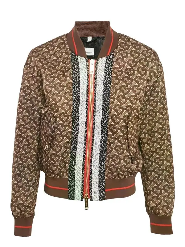 Burberry Monogram Print Bomber Jacket - Brown