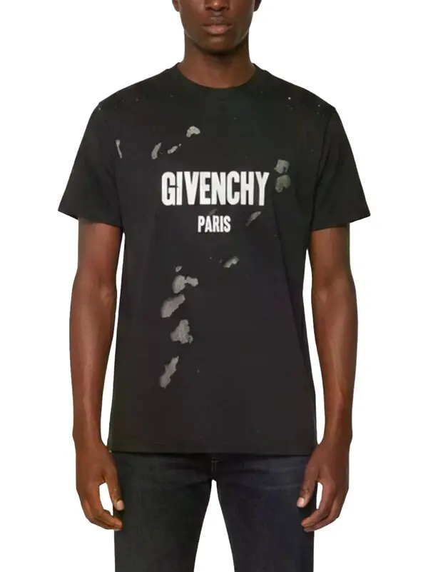 Givenchy Distressed Logo-print T-shirt - Black