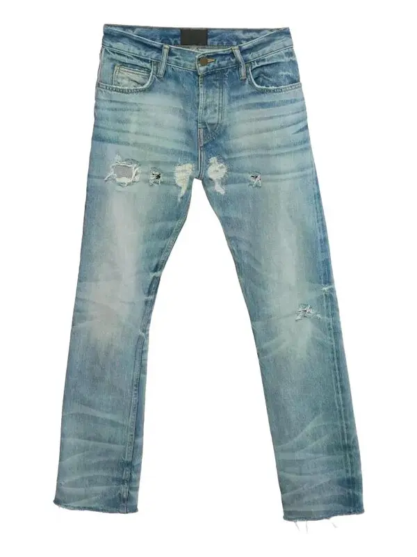 Fear Of God Ripped Cotton Jeans - Blue