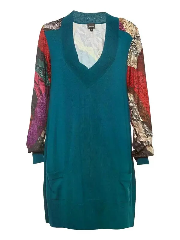 Just Cavalli Snake-print Knit Sweater - Blue
