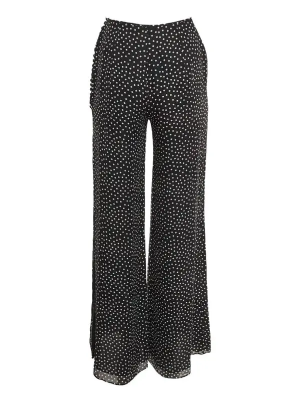 Brunello Cucinelli Polka-dot Side-slit Trousers - Black