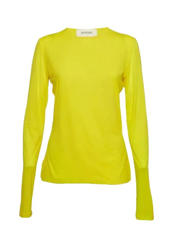 Sportmax Jersey Texture Long Sleeve T-shirt - Yellow