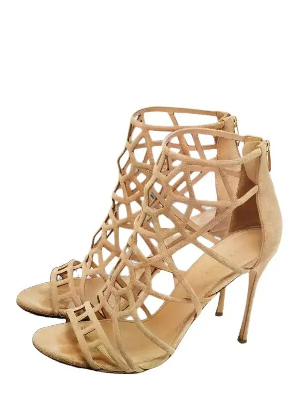 SERGIO ROSSI Puzzle Cut-out Ankle Boots - Neutrals