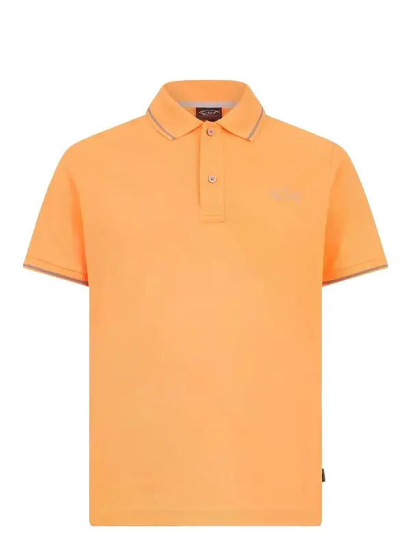 Paul & Shark Logo-embroidered Short-sleeve Polo Shirt - Orange