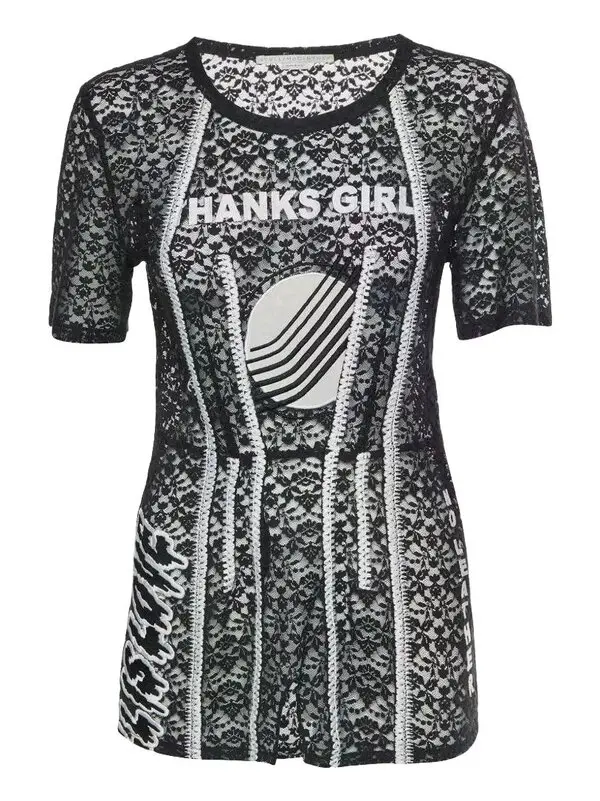 Stella McCartney Lace Graphic Print T-shirt - Black