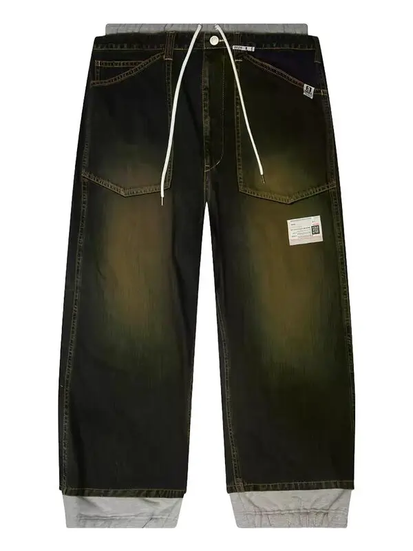 Mihara Yasuhiro Layered Design Jeans - Blue