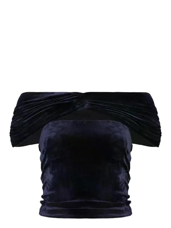Alberta Ferretti Off-shoulder Draped Top - Blue