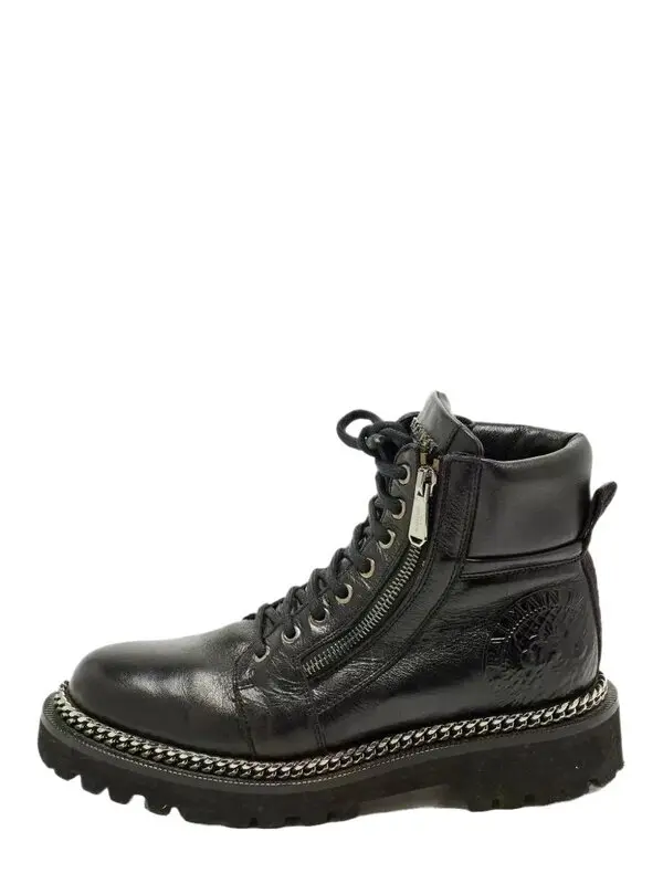 Balmain Chain-link Combat Boots - Black