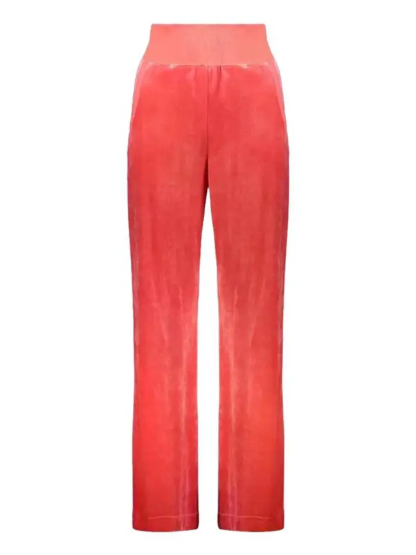 Alberta Ferretti Velvet-effect Track Pants - Red