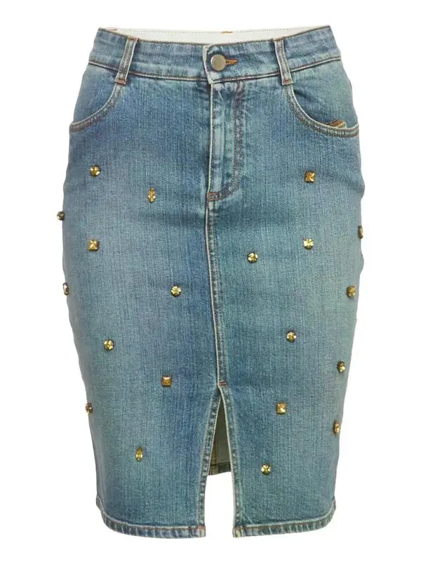 Stella McCartney Belt Loops Mini Pencil Skirt - Blue