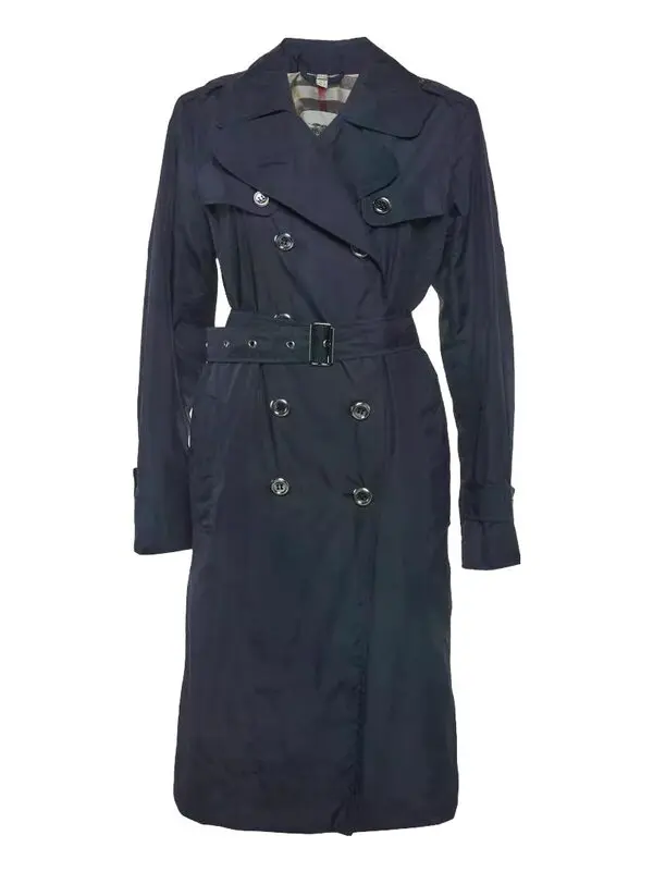 Burberry Double-breasted Belted Coat - Blue