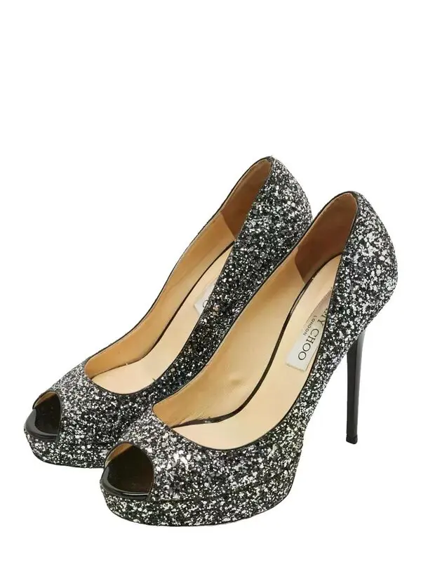 JIMMY CHOO Dahlia Peep-toe Heeled Pumps - Silver