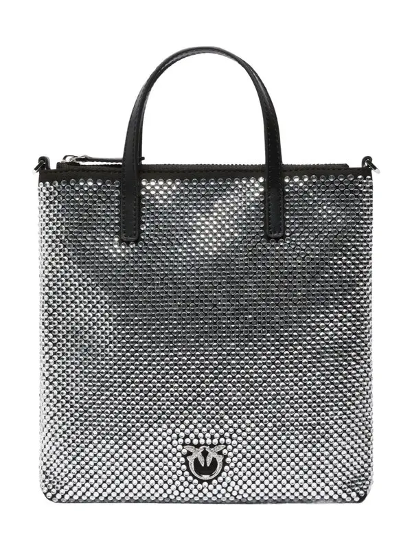 Pinko Small Embellished Shopper Bag With Rhinestones - Black