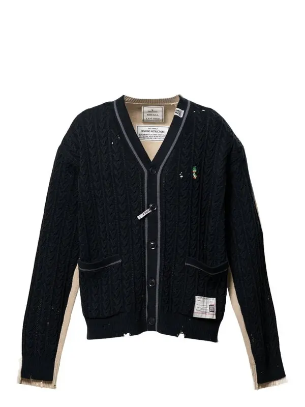 Mihara Yasuhiro Logo-embroidered Cardigan - Black