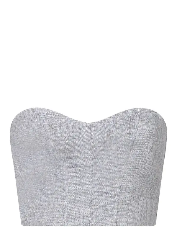 FORTE_FORTE Lurex Bustier Top - Blue