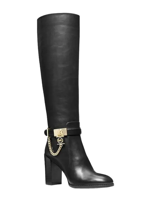 Michael Kors Hamilton Leather Boots - Black