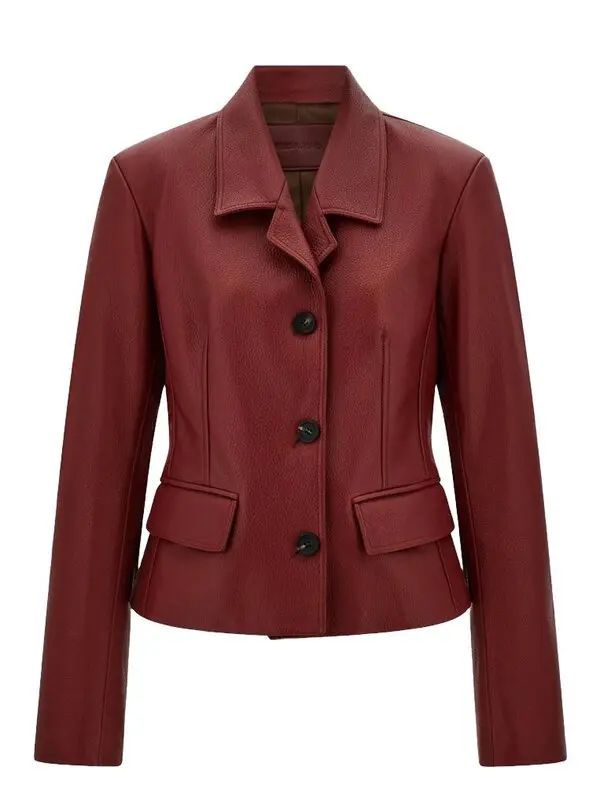 FERRAGAMO Fitted Deerskin Jacket - Red
