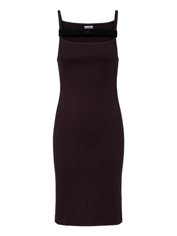 COURREGES Rib Strap Dress - Red