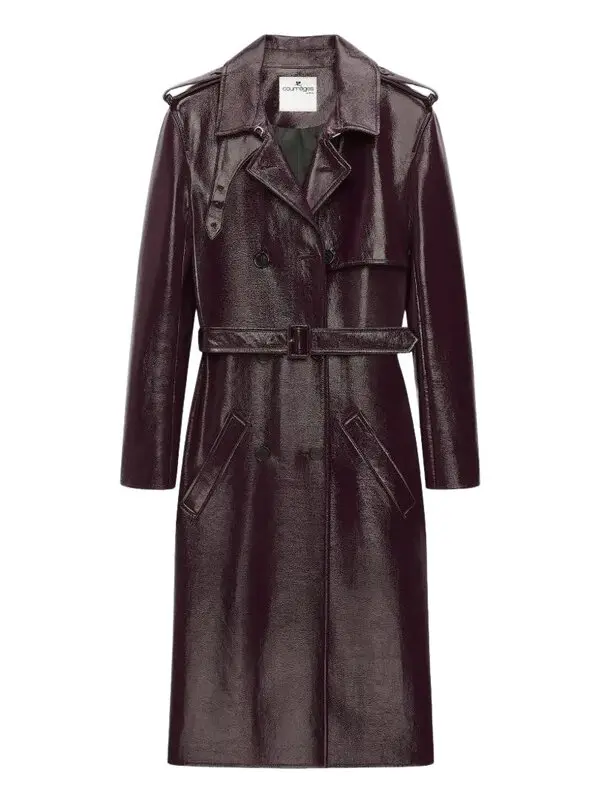 COURRÃ¨GES Courrèges Vinyl Trench Coat - Red