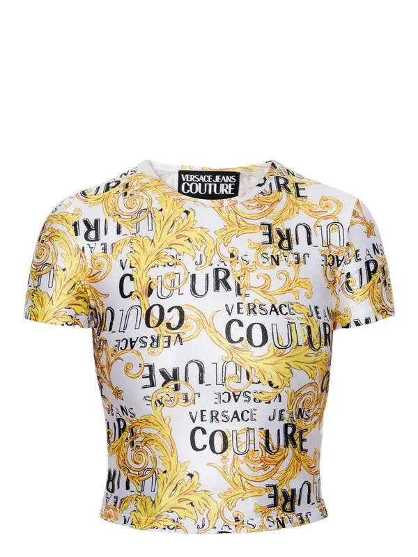 Versace Barocco Print Cropped T-shirt - Multicolor
