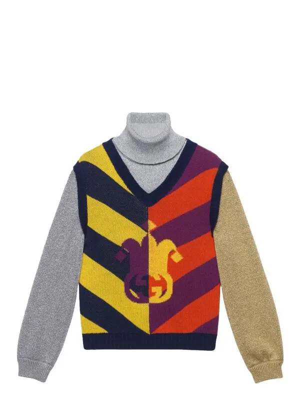 Gucci Striped Jacquard Knitted Sweater - Multicolor