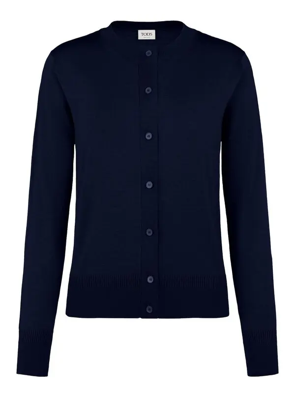 TOD'S Silk Blend Cardigan - Blue