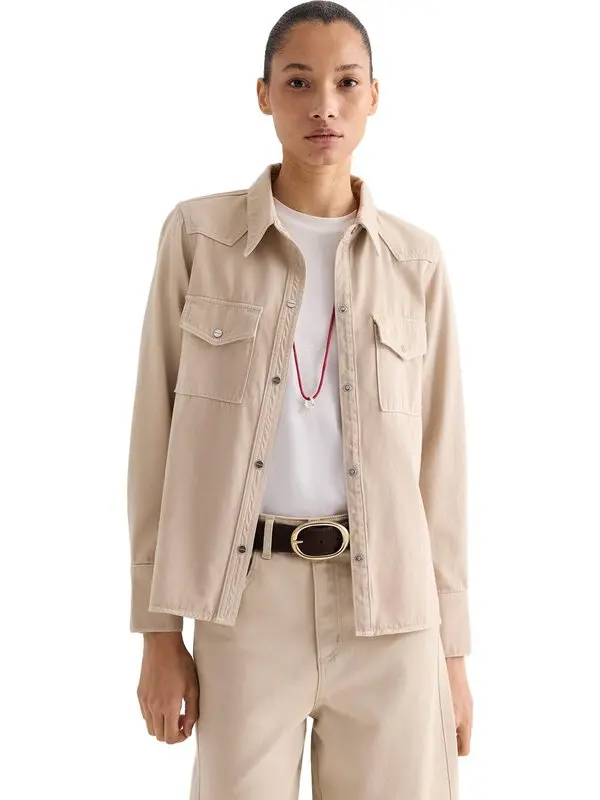 TWP Japanese Natural Denim Ranchers Daughter Shirt - Sandshell