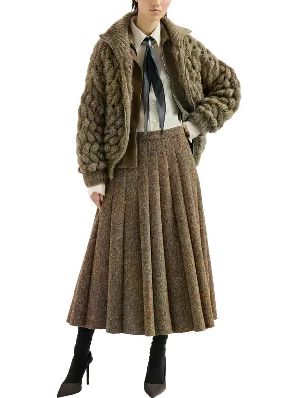 Brunello Cucinelli Mohair And Wool Cardigan - Brown