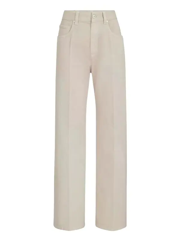 Brunello Cucinelli Dyed Denim Loose Trousers - Neutrals