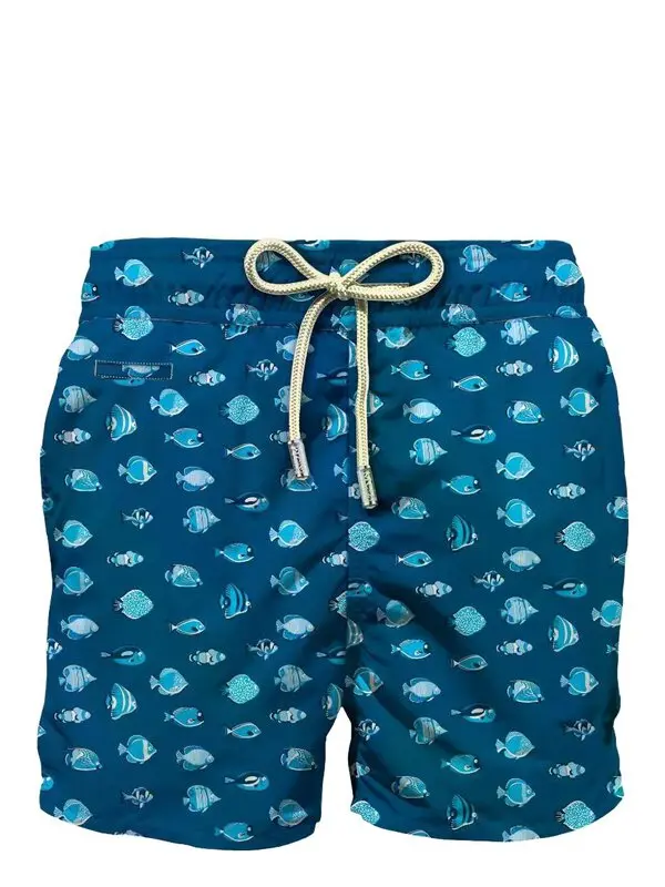 MC2 SAINT BARTH Fish Print Swim Shorts - Blue