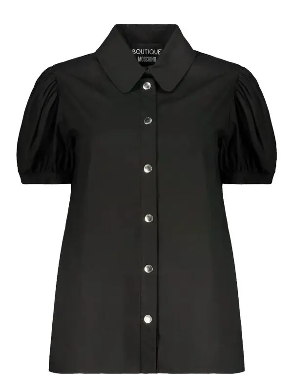 Moschino Classic Collar Puff Sleeve Shirt - Black