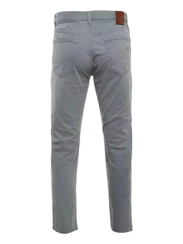 Zegna Cotton Gabardine Slim-fit Trousers - Grey