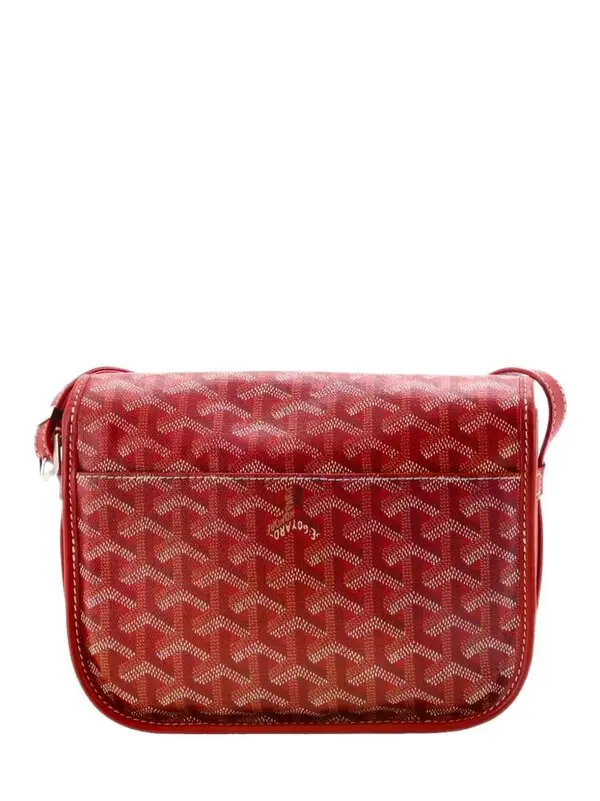 Goyard Belvedere Messenger Bag In Coated Canvas And Leather - Red