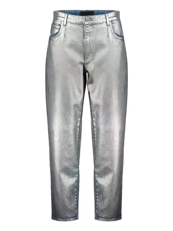 Alberta Ferretti Metallic Effect High-waisted Jeans - Silver