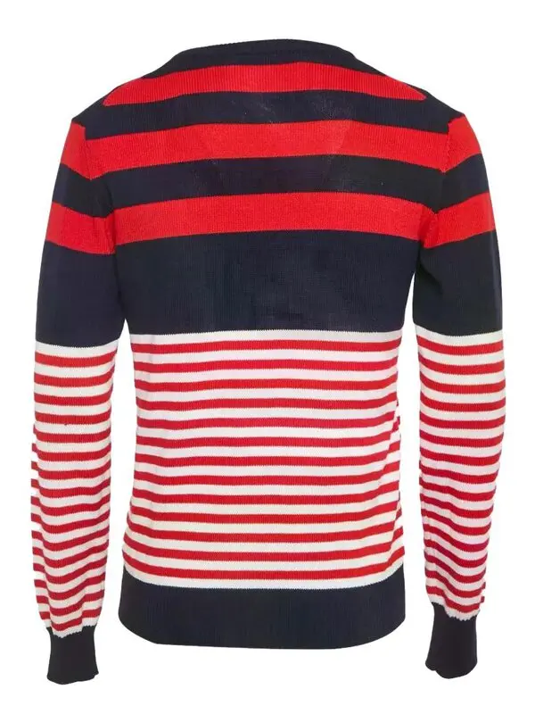 Carolina Herrera Striped Rib-knit Cotton Sweater - Red