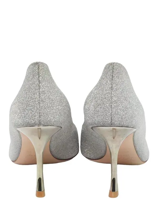ROGER VIVIER Glitter Heart Pumps - Silver